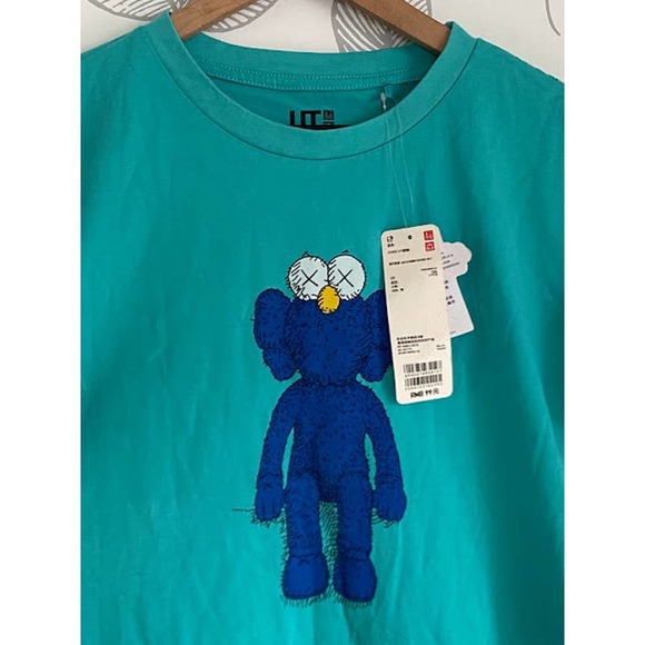 KAWS | Shirts | Kaws X Uniqlo Blue Graphic Teal Tshirt Nwt Size L ...